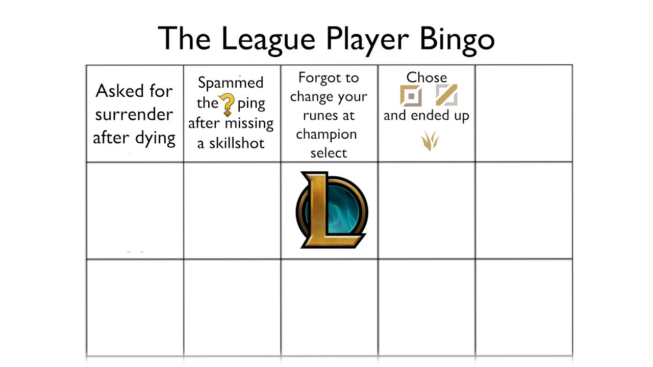 The League of Legends Player Bingo... - YouTube