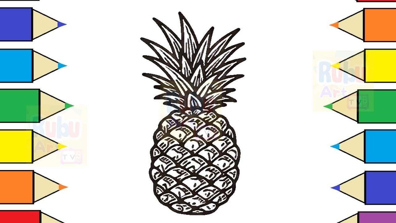 How to draw a Pineapple || Drawing easy step by step simple drawing ...
