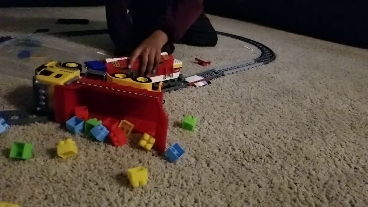 Toy train crashes into a loader truck - YouTube