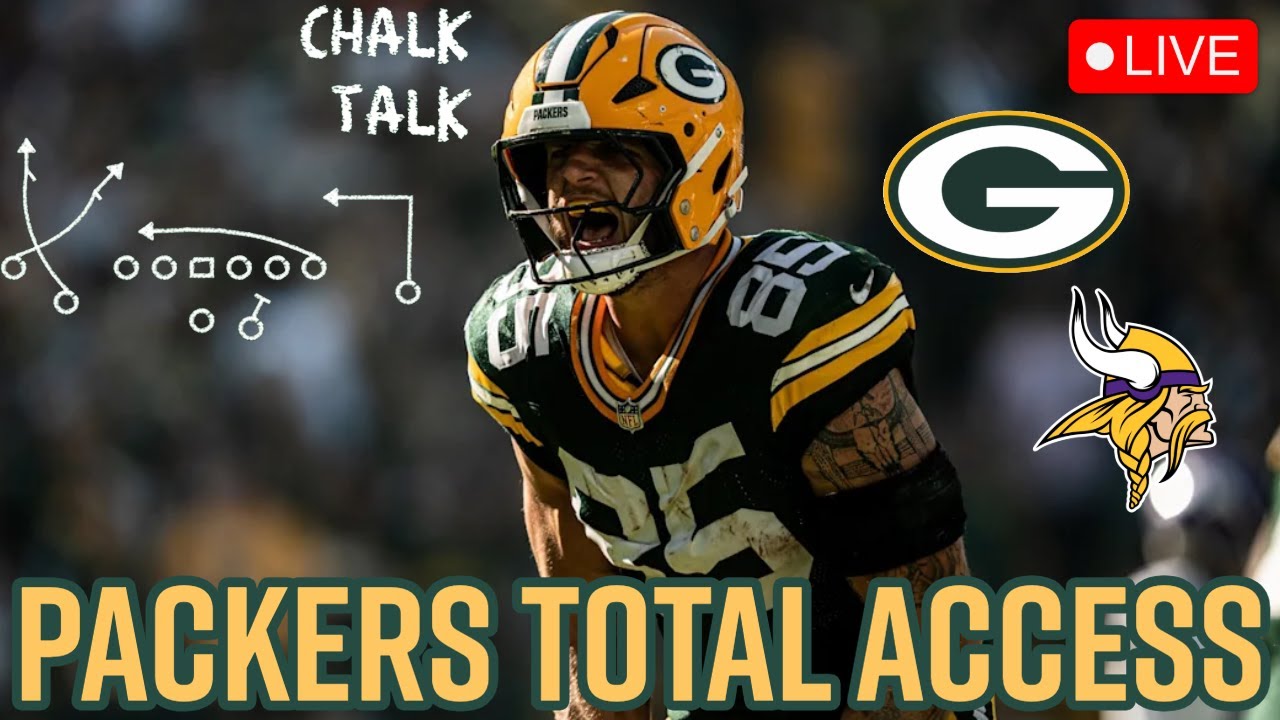LIVE Green Bay Packers vs Vikings Chalktalk | Packers Total Access ...