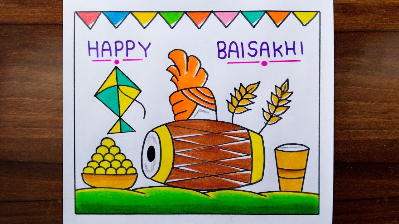 How to Draw Baisakhi Drawing / Baisakhi Festival Drawing / Baisakhi ...