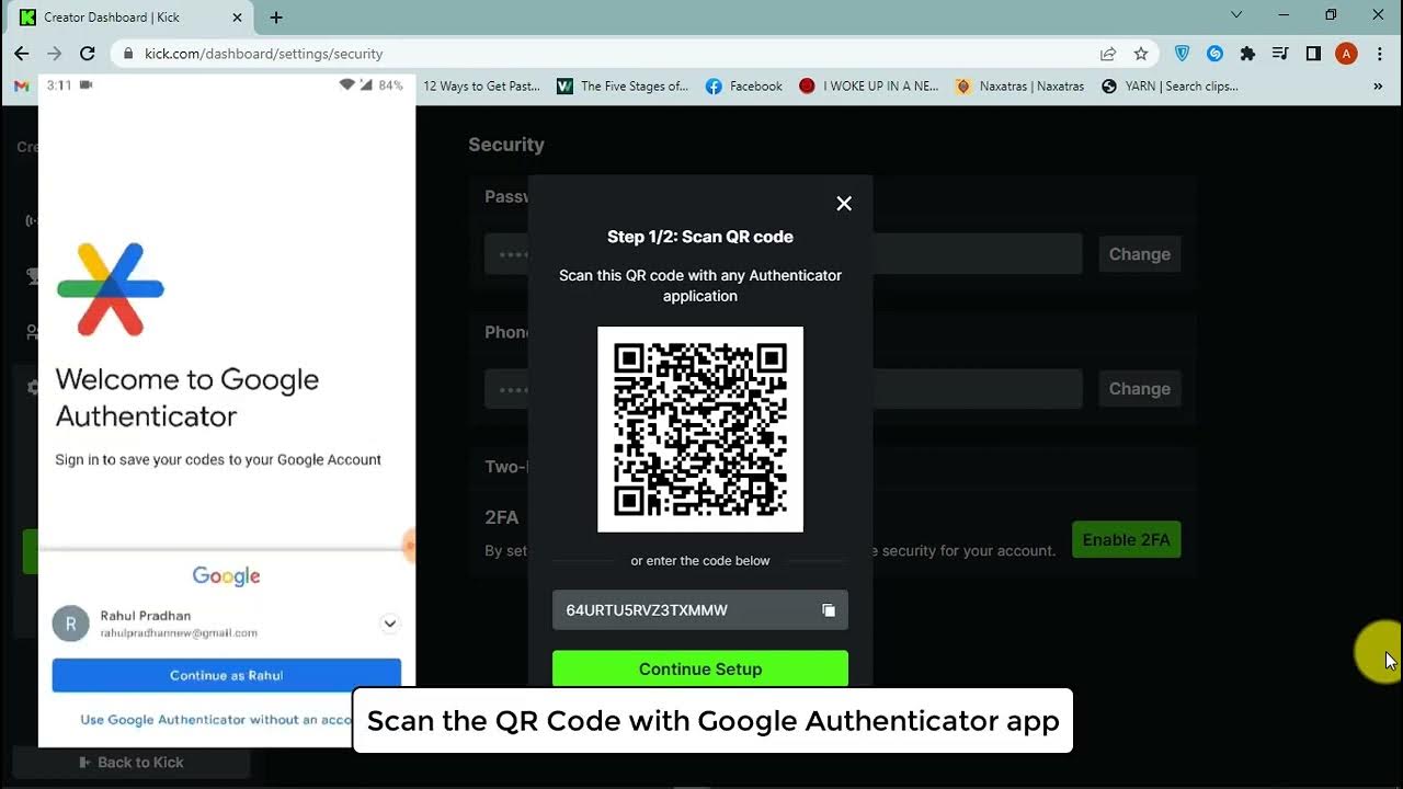 How To Enable Kick 2 Factor Authentication - YouTube