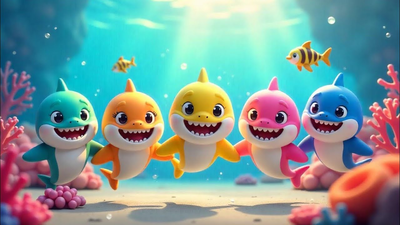 🎵🌈 Baby Shark Rainbow Party! | Colorful Baby Sharks & Sea Friends | Fun ...