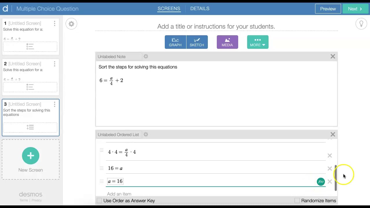 Creating an Ordered List in Desmos - YouTube