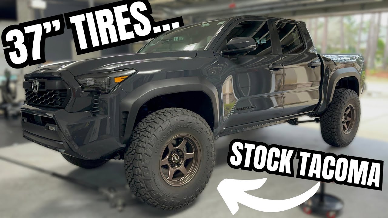 Putting 37" Tires Onto My Stock 2024 Toyota Tacoma - YouTube