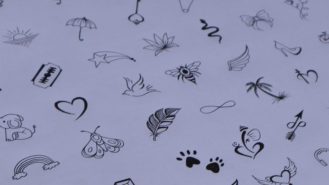 Making 56 mini tattoo designs with pen 😱 - YouTube