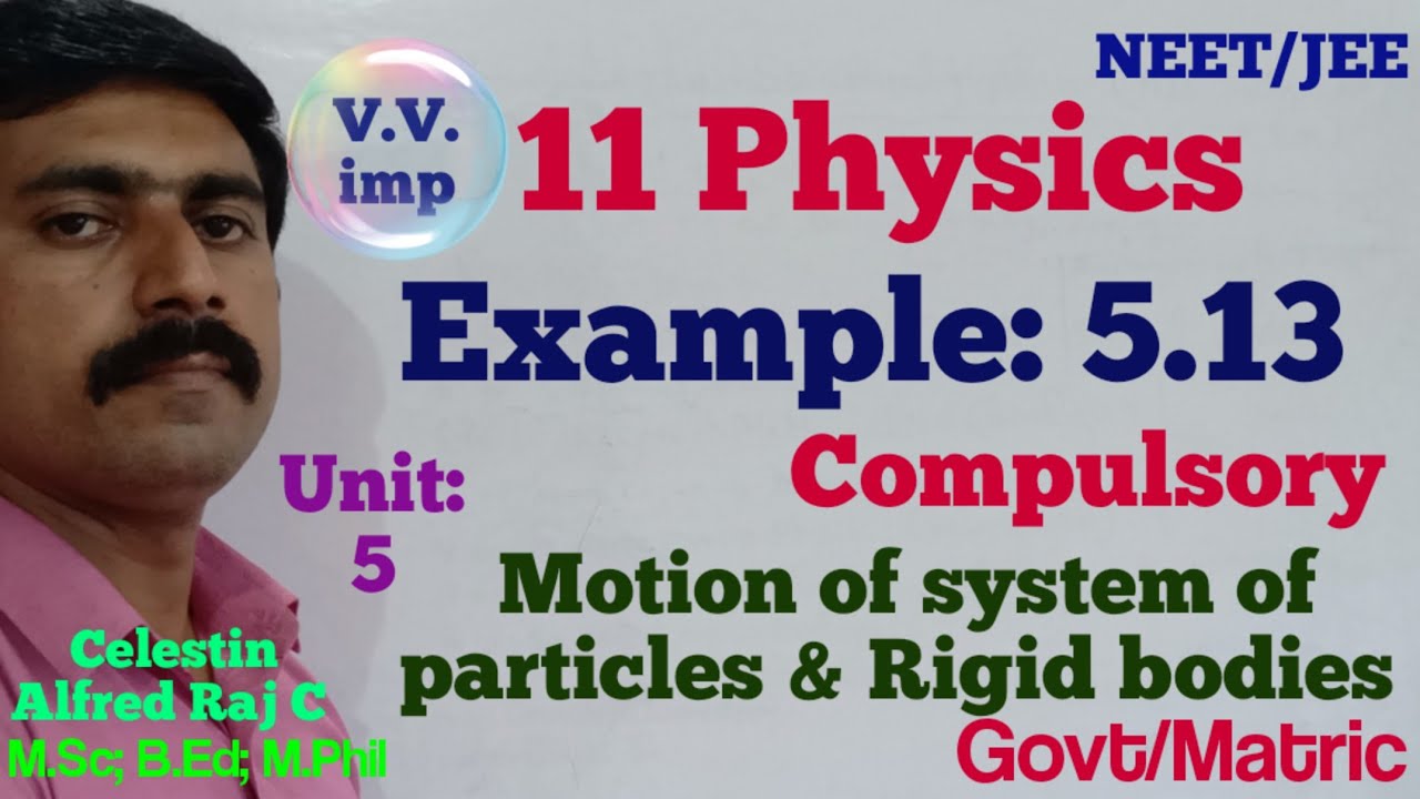 11 Physics|Example 5.13|Compulsory|Unit 5|Motion of particles & Rigid ...