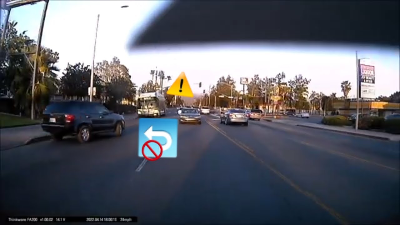 Dangerous driveway U-Turn - April 14, 2022 - San Bernardino, CA ...