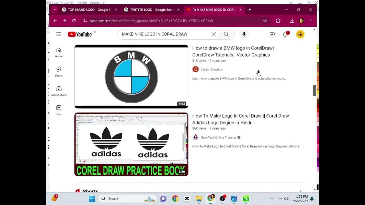 How to Create Adidas Logo in CorelDraw - YouTube