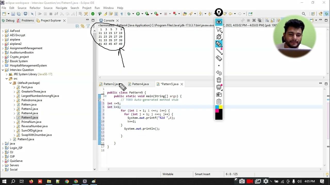 Core Java Pattern Interview Questions Pattern -5 [ TCS, Accenture ...