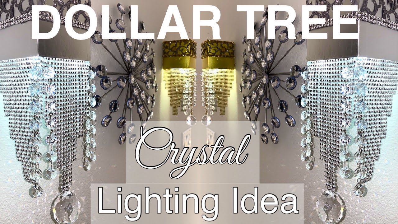 New Crystal DOLLAR TREE Lighting Idea! DIAMOND Wrap WALL Sconce - YouTube