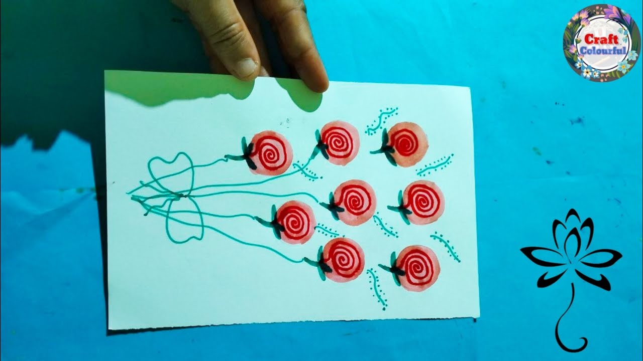 Paper Craft || Handmade Drawing Flowers || Paper art - YouTube