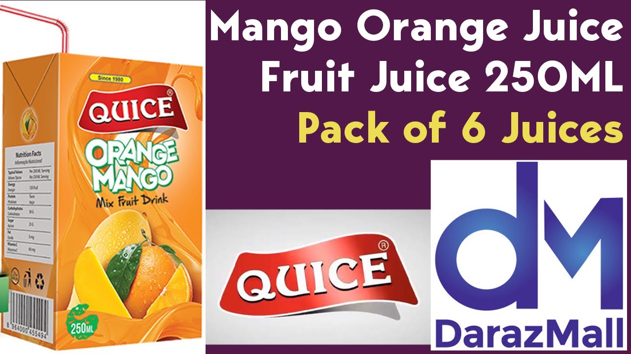 Quice Orange Mango Mix Fruit Drink 250 ML - Pack of 12 Pcs by Quice ...