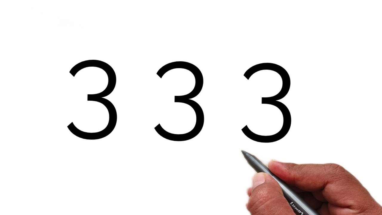 Doll drawing from 333 number | doll drawing easy for beginners | number ...