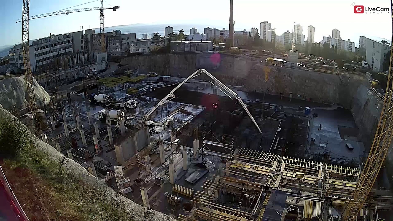 Gradilište KBC Sušak, Rijeka time lapse gradnje, kamera 2 - 20.01.2020 ...