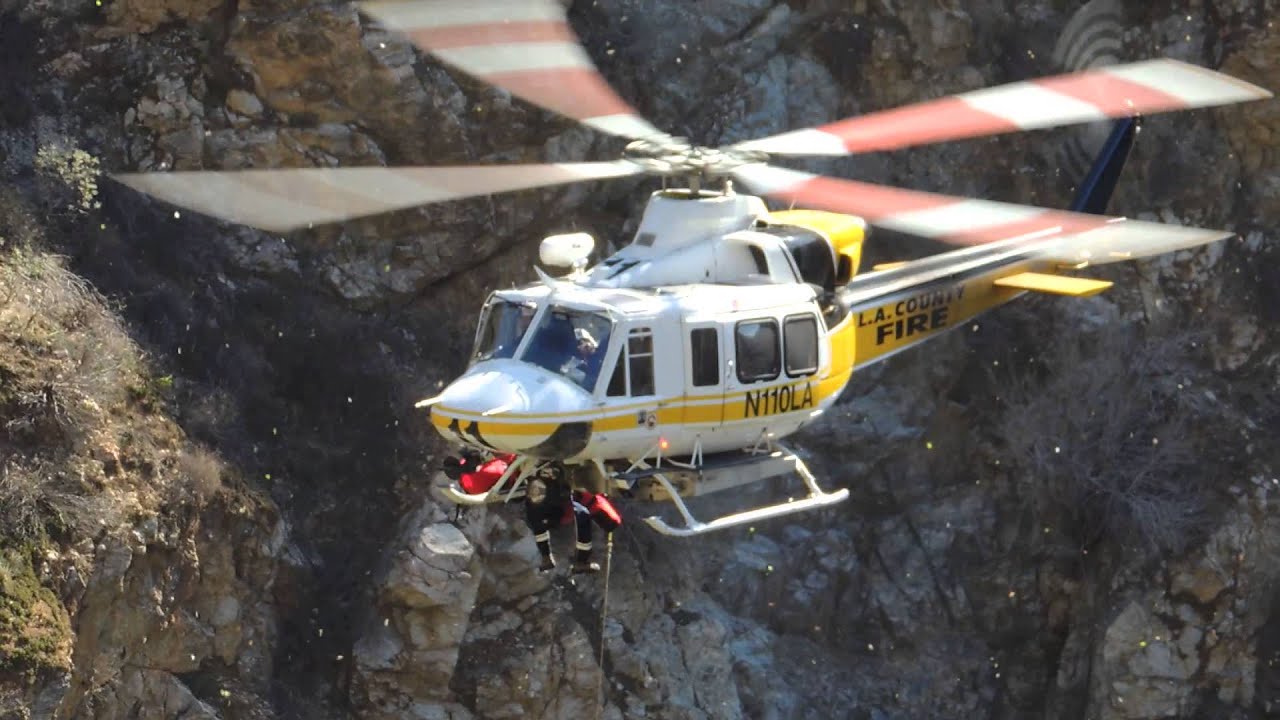 LA County Fire Helicopter Rescue - YouTube