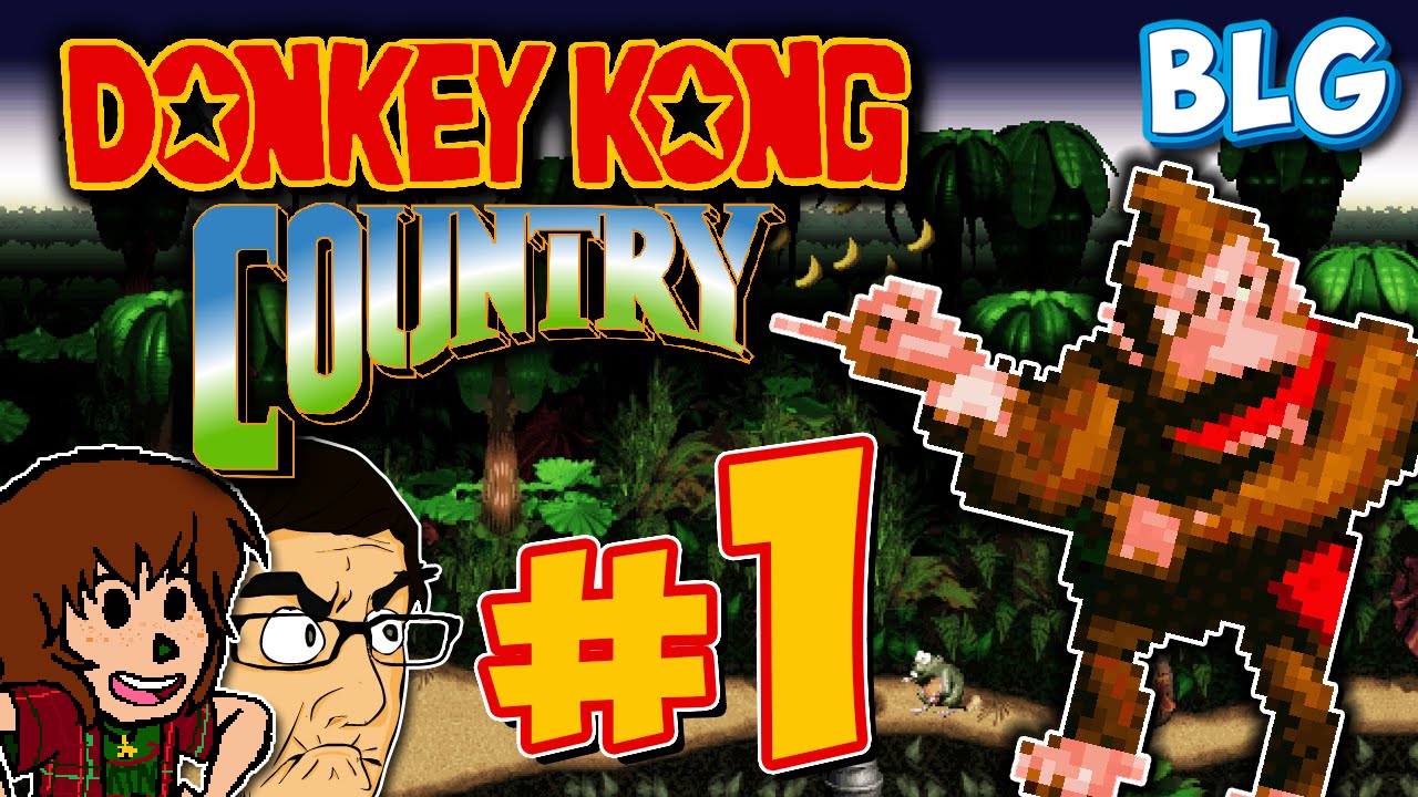 Donkey Kong Country Walkthrough (SNES) - Part 1 - Monkey Boys - YouTube