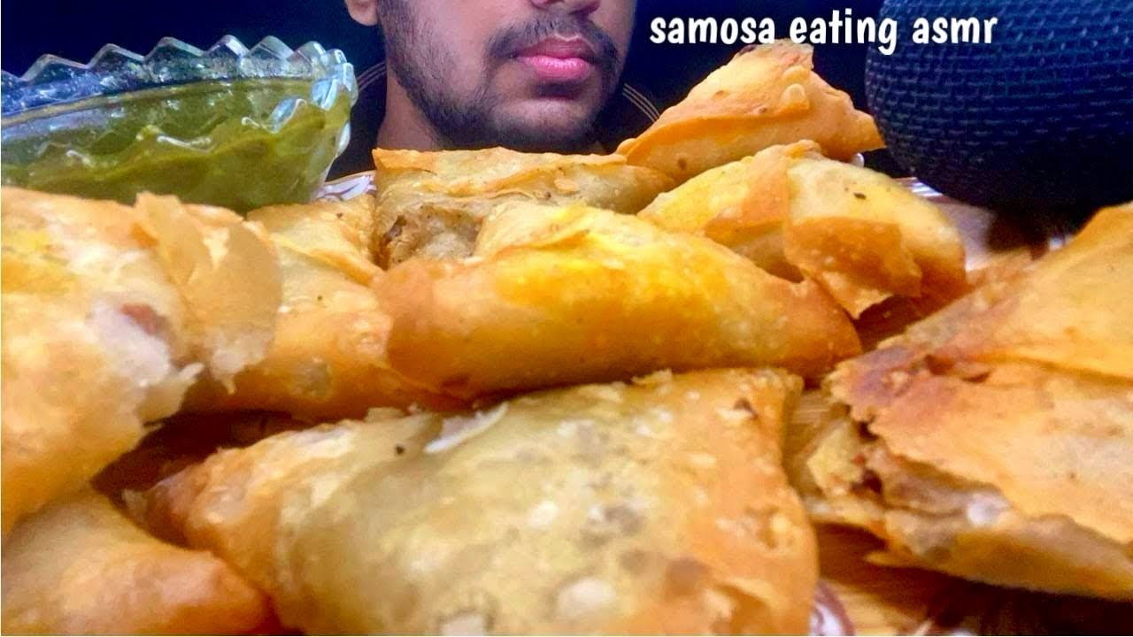 Crispy Samosa eating Asmr"vegetable samosa and Malai boti samosa"So ...