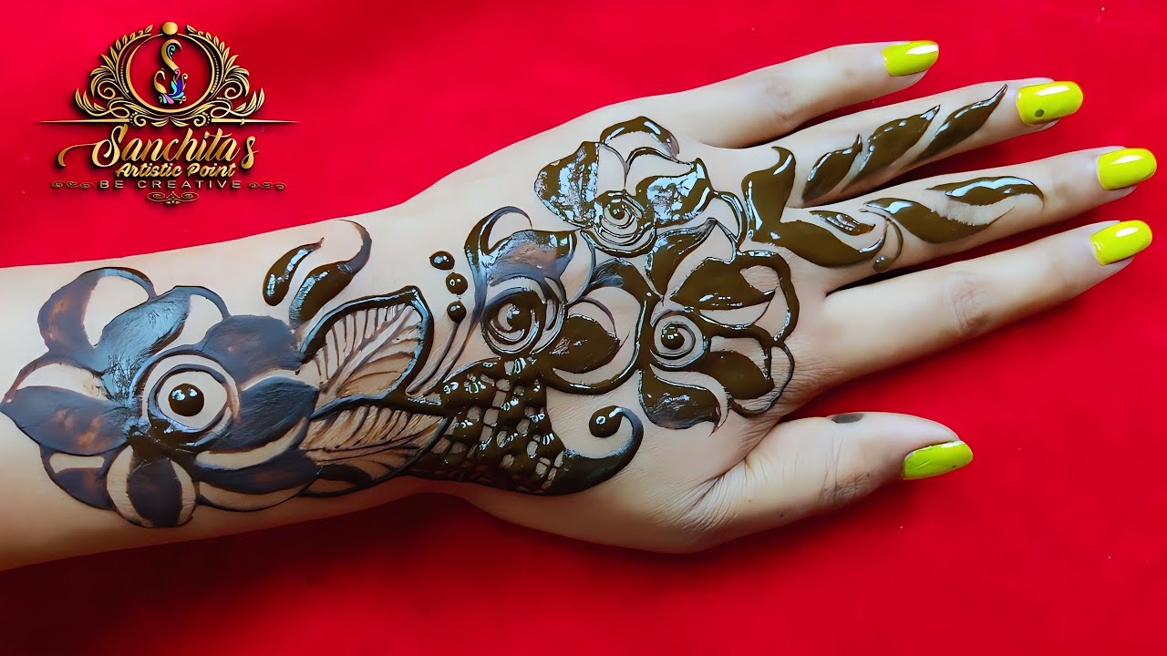 Esay Rose Mehndi Design For Back Hand 💕💕 #mehndidesigns - YouTube