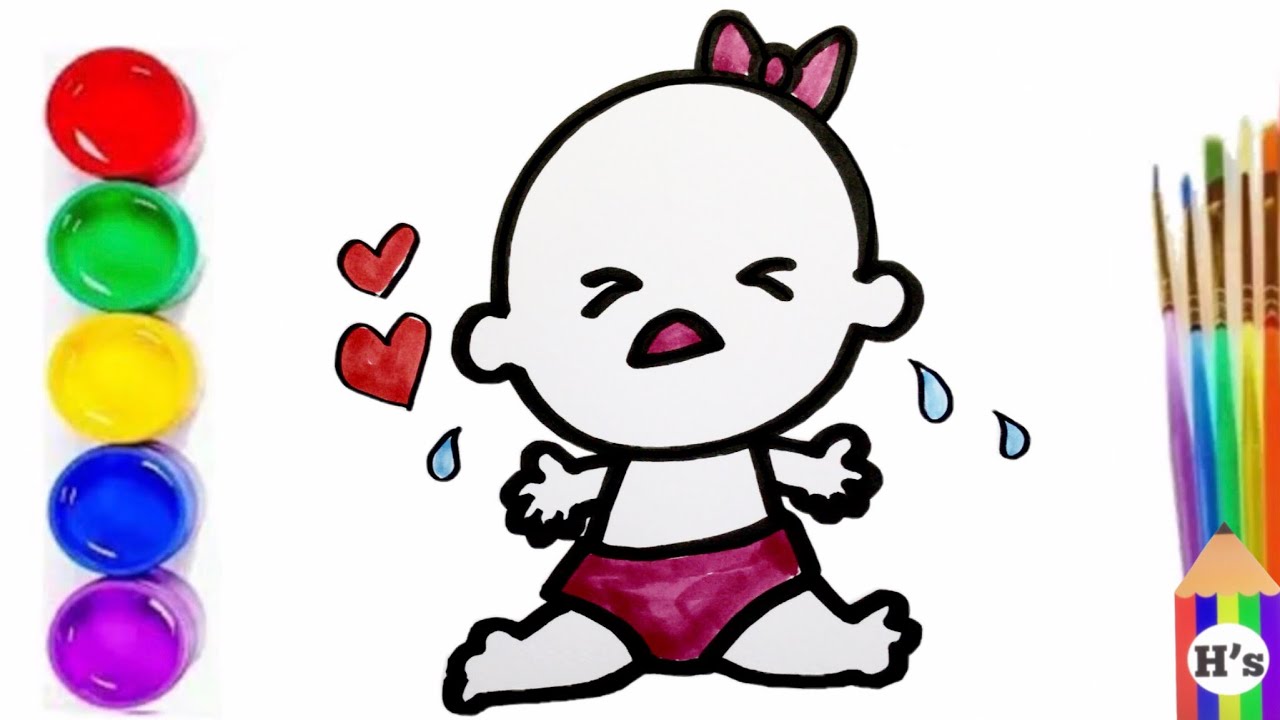 How To Draw a Cute Baby | Bolalar uchun chaqaloq rasm chizish ...