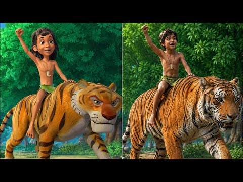 Jungle Book All Character Cartoon Vs Real Life || Mogli Cartoon Character In Real Life 😱