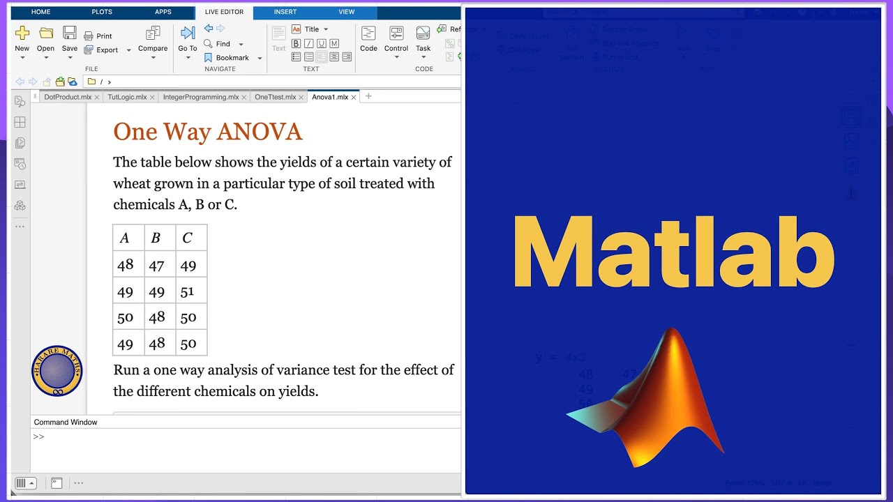 Matlab | One Way Anova | Ex 2 - YouTube