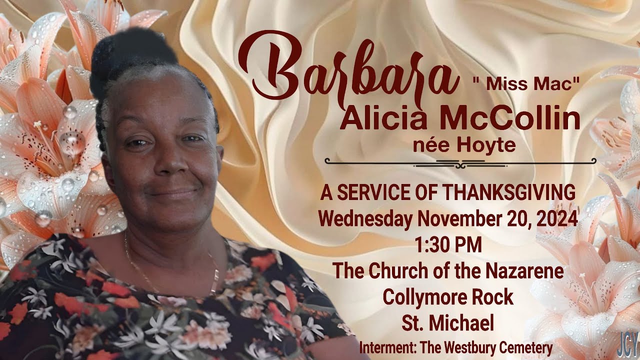 A Service of Celebration for the Life of Barbara McCollin - YouTube