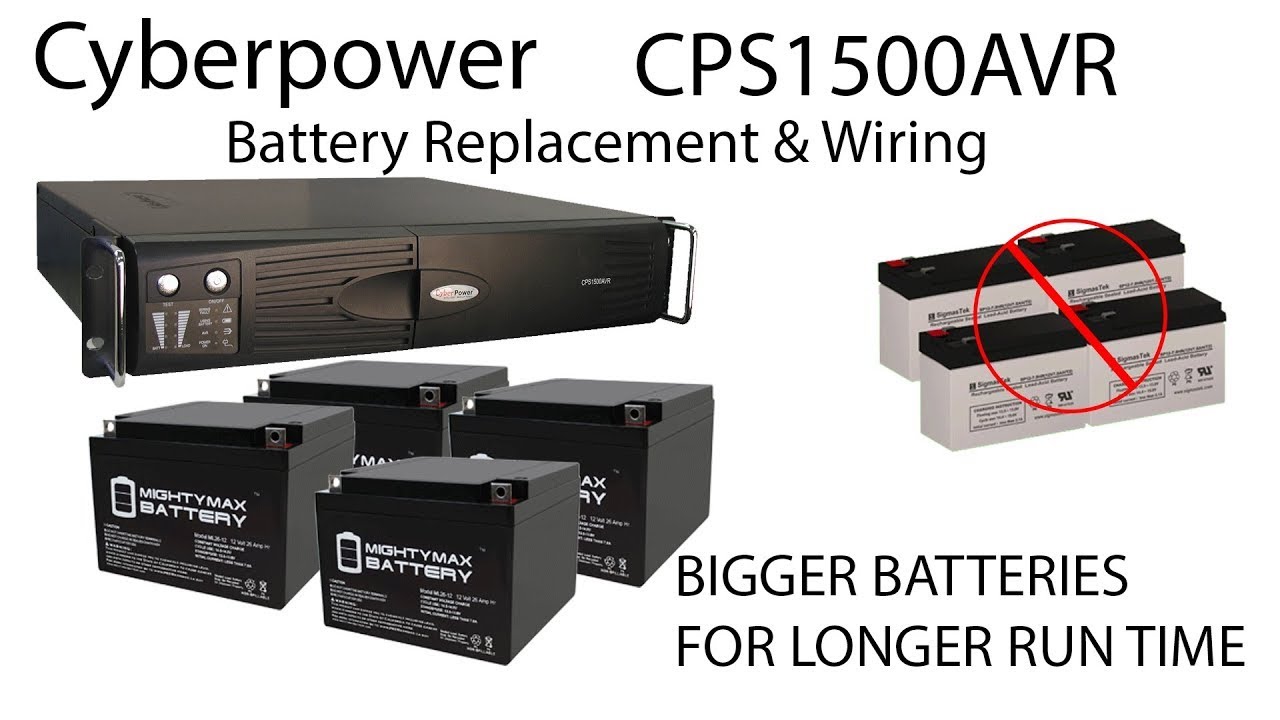 Cyberpower CPS1500AVR with BIGGER Batteries means longer run time - YouTube