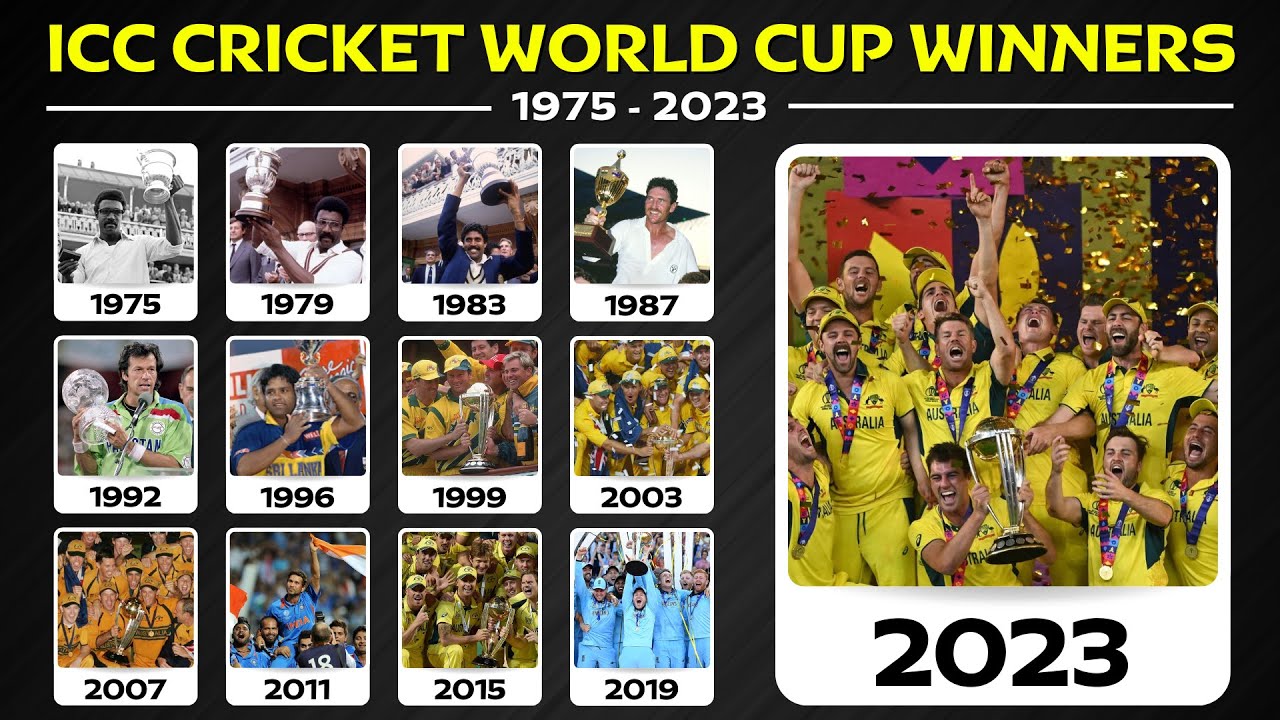 ICC Cricket World Cup Winners 1975-2023 | List of All ODI World Cup ...