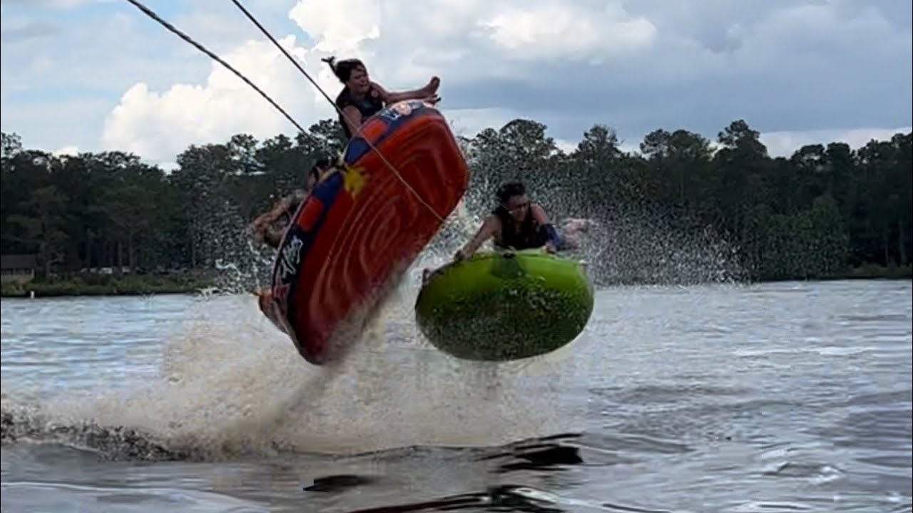 Tubing Wipeouts Laura Walker & Kingsley - YouTube