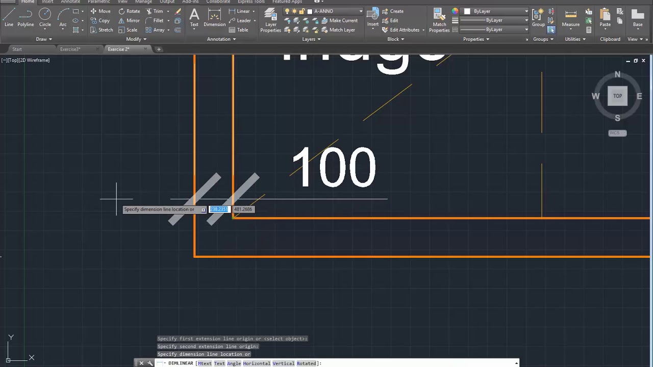 AutoCAD Exercises Adding Dimensions - YouTube