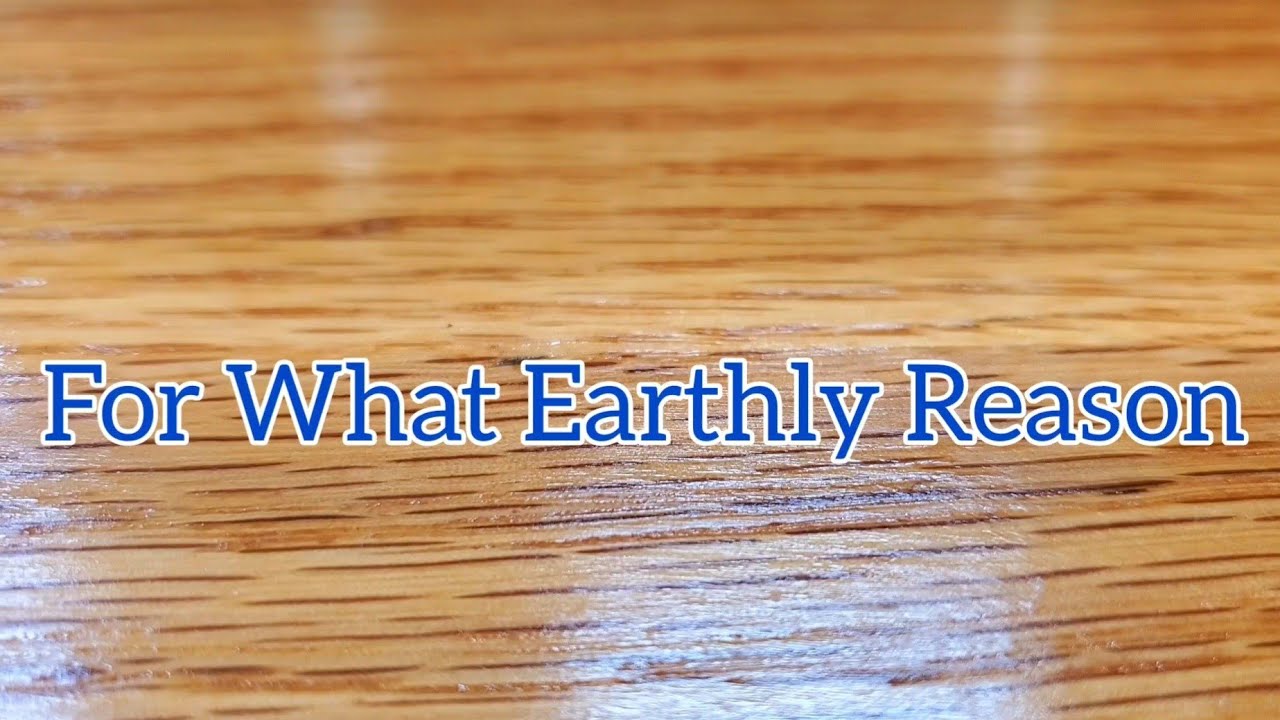 For What Earthly Reason - YouTube
