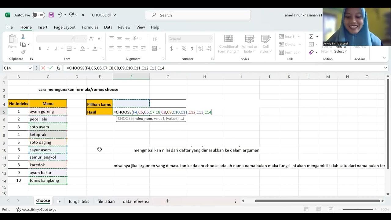 Menyisipkan fungsi logika (choose dan if) pada Microsoft Excel - YouTube
