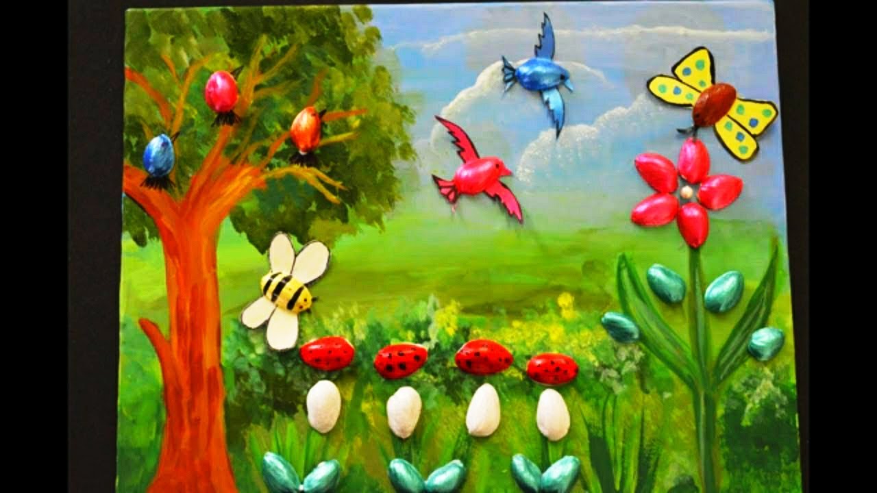 A Beautiful Pista shell art |pista shell birds|pista shell mushroom ...