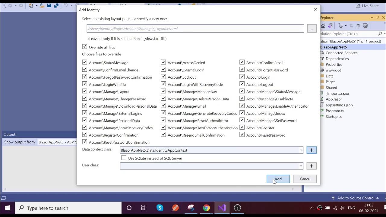 How to install and set up ASP NET core identity in an existing blazor application - YouTube