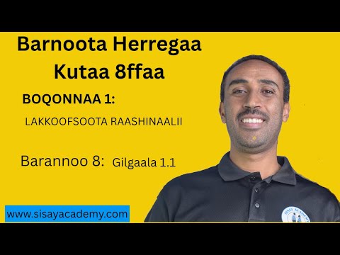 Kutaa 8 | Boqqonnaa 1፡ Lakkoofsoota Raashinaalii Lesson 8: Haariiroo Tuuta Lakkoofsota N, W, Z  Q