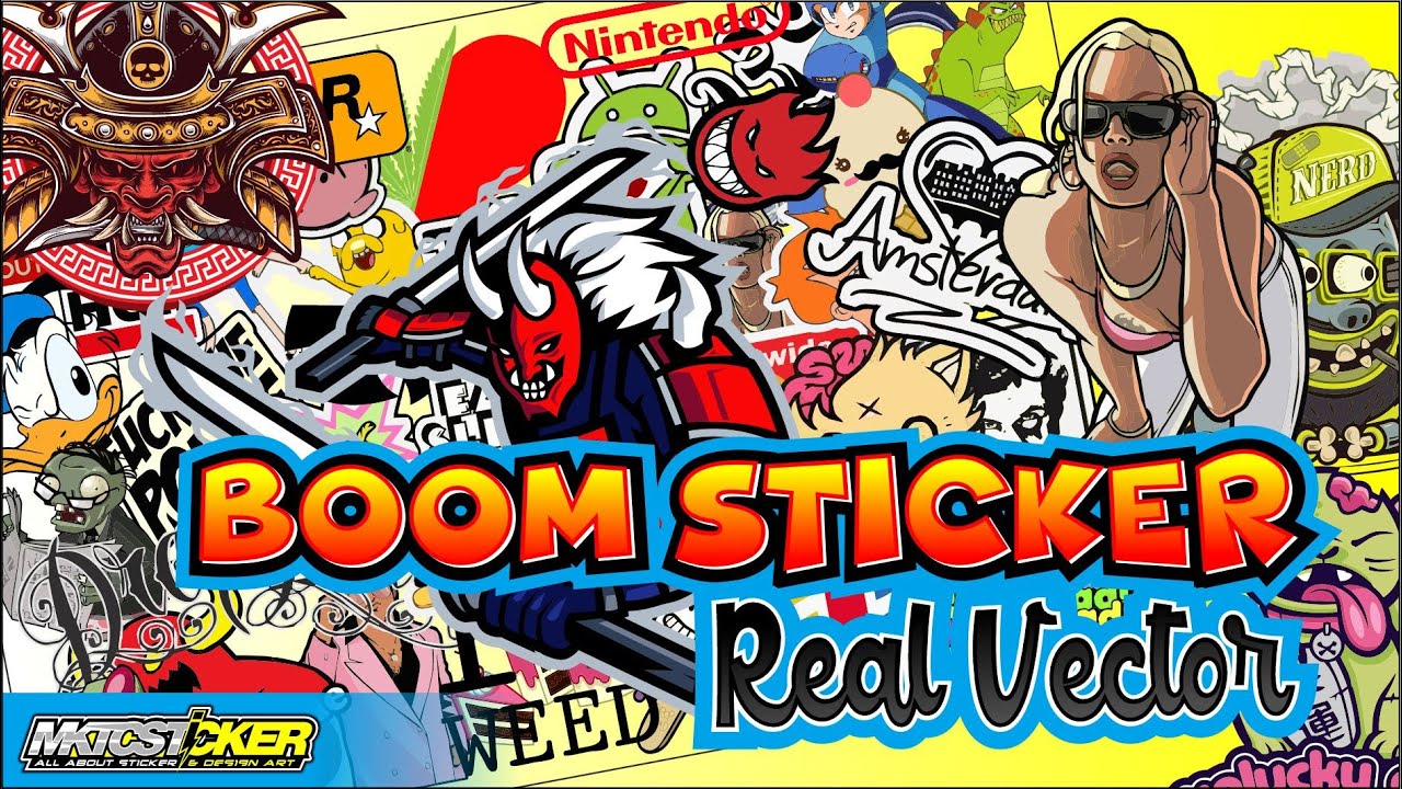 Vector BOOM STICKER real vector - YouTube