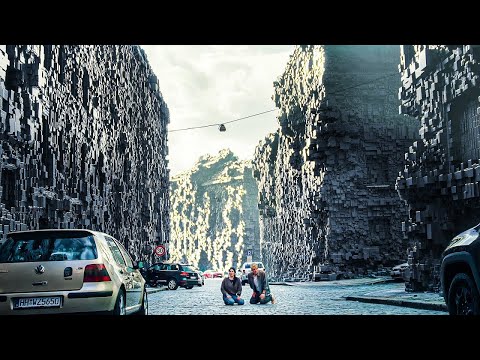 Un couple se réveille et découvre tous les immeubles entourés d’un mystérieux mur de briques