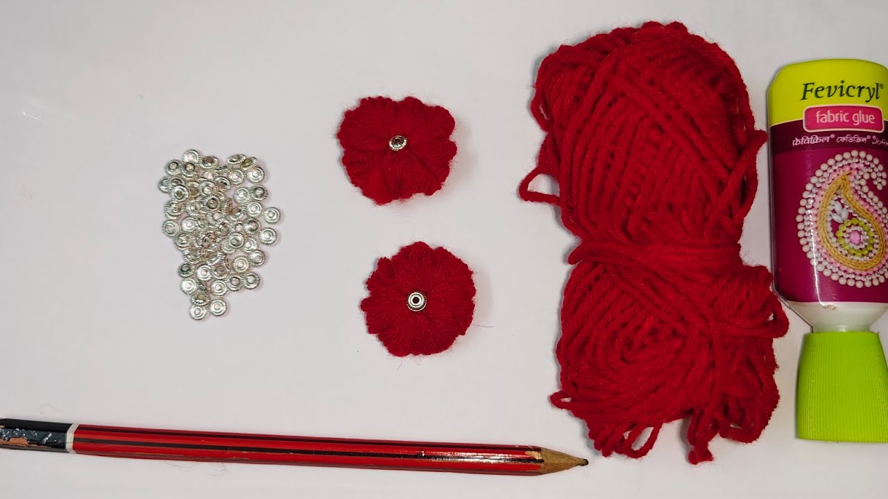 Easy Woolen flower idea || Amazing craft idea with yarn || Simple art ...