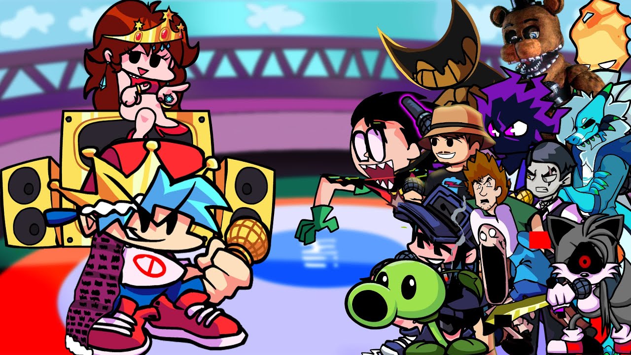 FNF BEST GIRL( Vs GF x BF ) But Different Characters Sing It🎵 Everyone ...