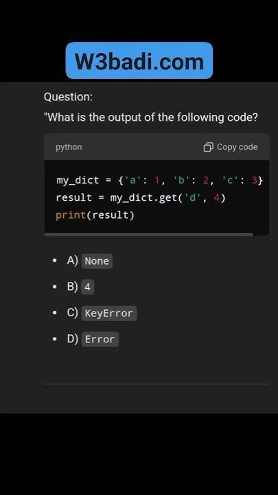 Python Quiz: Dictionary Methods"#PythonDictionaries #DictionaryMethods #AdvancedPython # ...