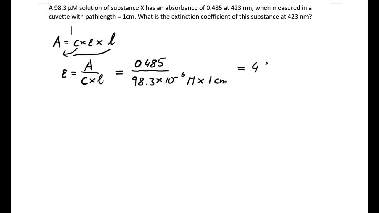 Find The Extinction Coefficient Of A Substance YouTube find-the-extinction-coefficient-of-a-substance-youtube