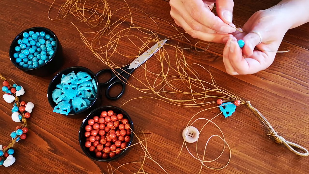 Tutorial Collana di Corda e grappoli - YouTube
