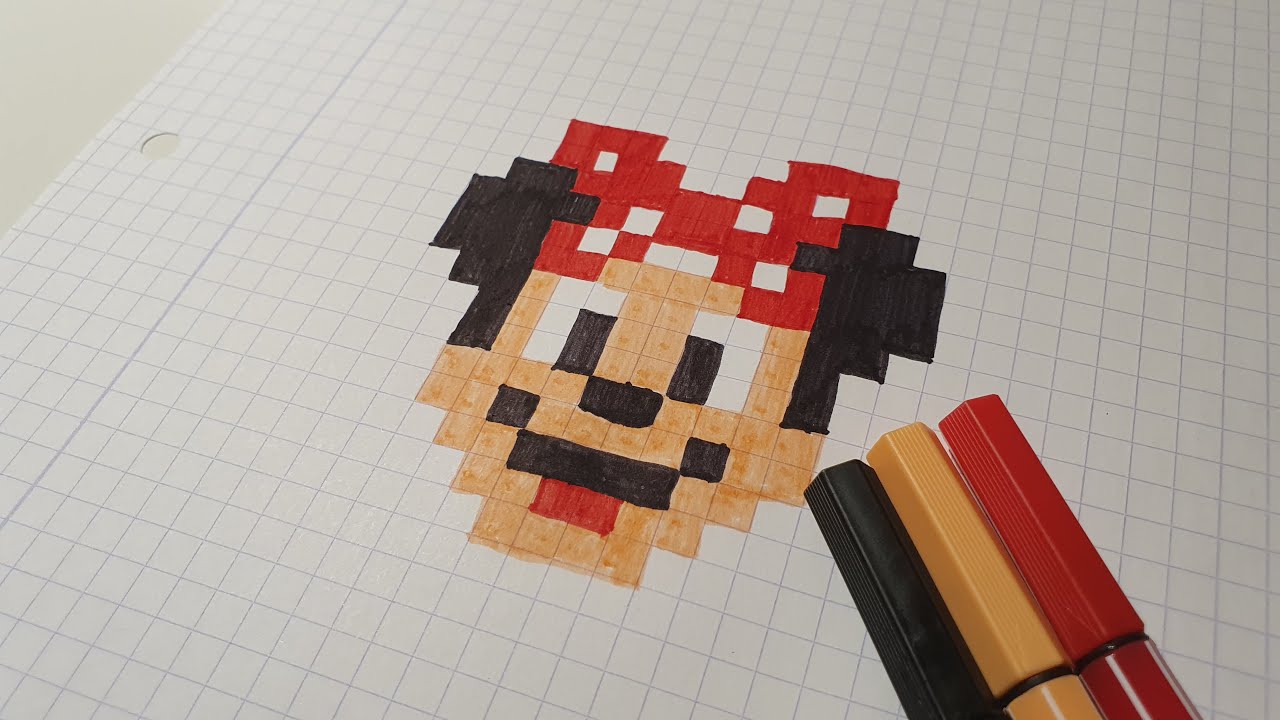 MINNIE PIXEL ART - TUTORIAL - YouTube