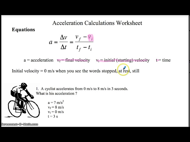Calculating Acceleration Worksheet Compound Measures Worksheets
