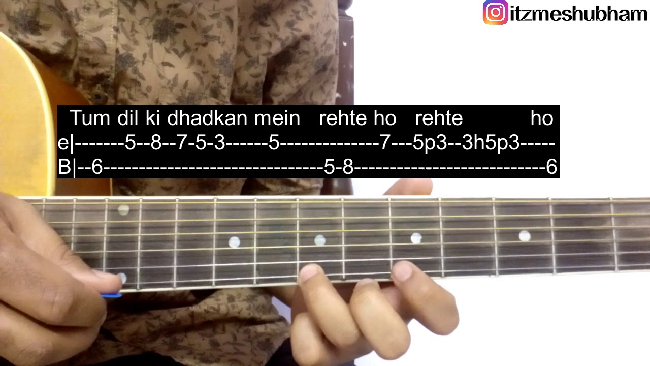 Tum Dil Ki Dhadkan Mein Rehte Ho Guitar Tabs Tutorial | Dhadkan ...