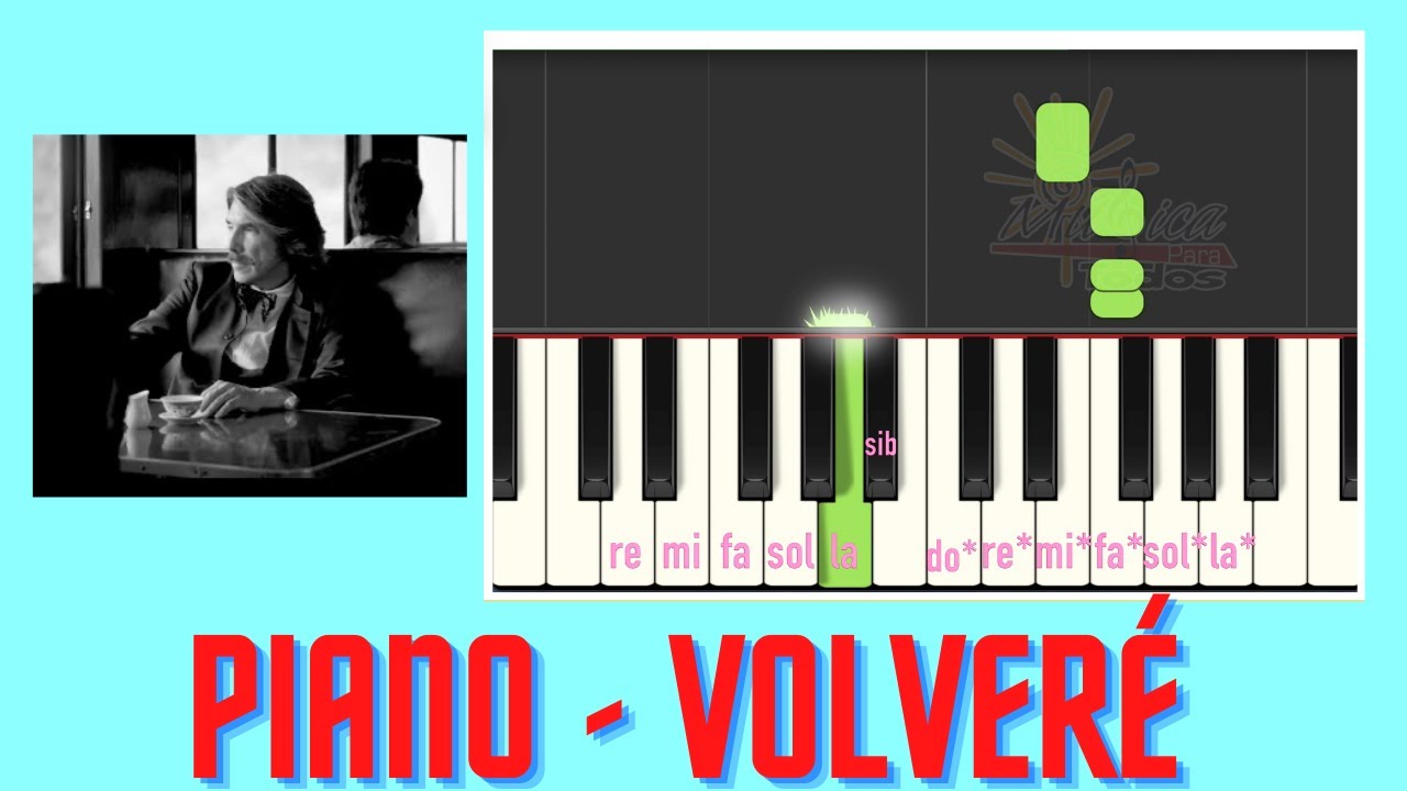🎹 Volveré ( DIEGO VERDAGUER ) Tutorial FÁCIL (Synthesia) NOTAS ( Piano ...