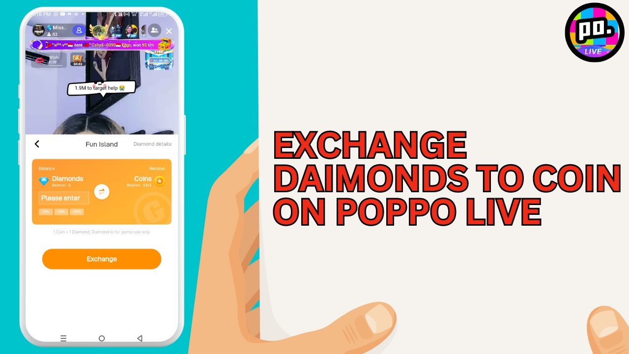 How to Exchange Daimonds to Coins On Poppo Live - YouTube