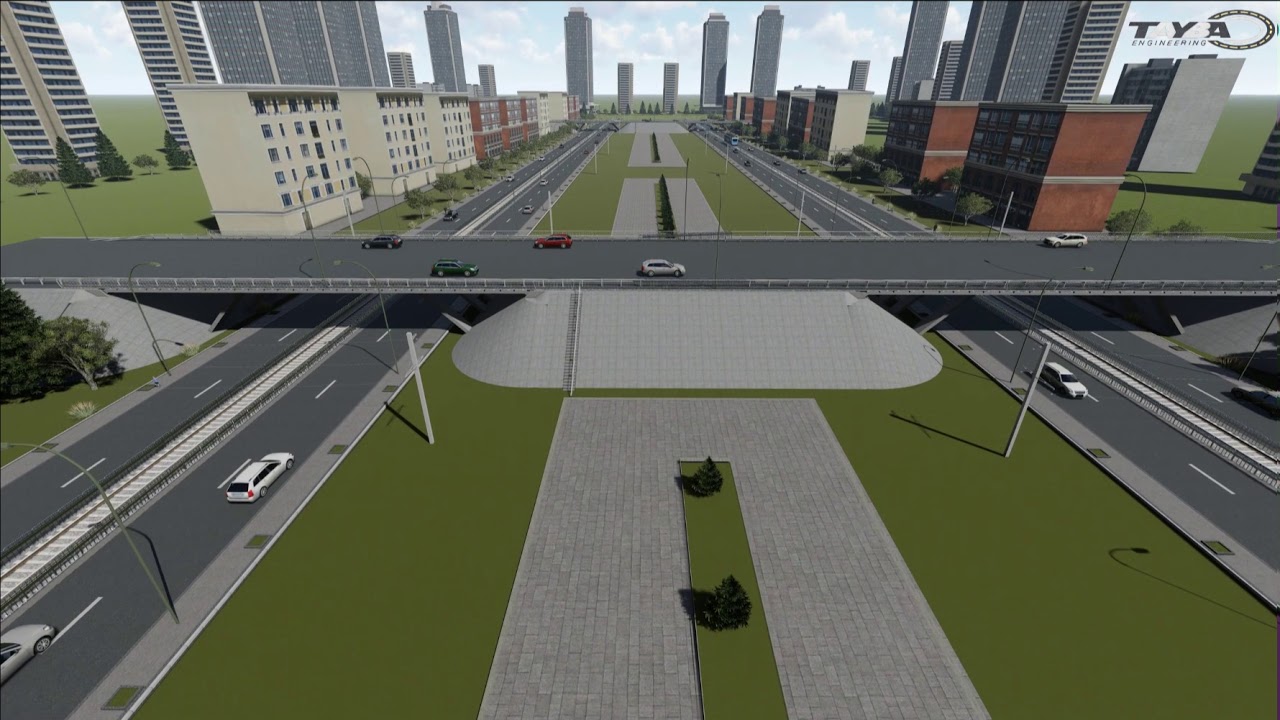 Railway and highway combination- BIM - YouTube