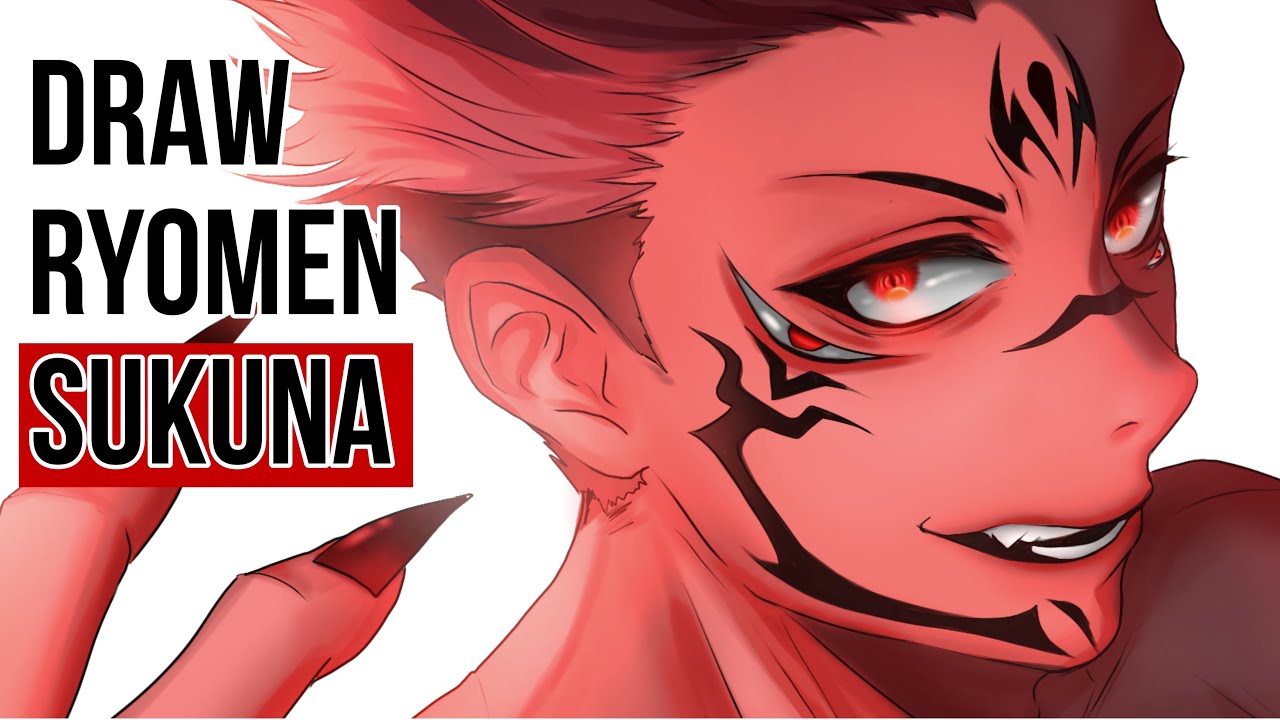 How to draw SUKUNA in a very simple procedure - YouTube